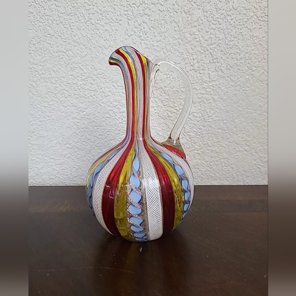 Murano | Art | Lavorazione Arte Murano Italy Ribbon Zanfirico Latticino ...